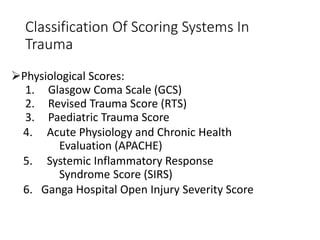 Polytrauma scoring systems | PPTX