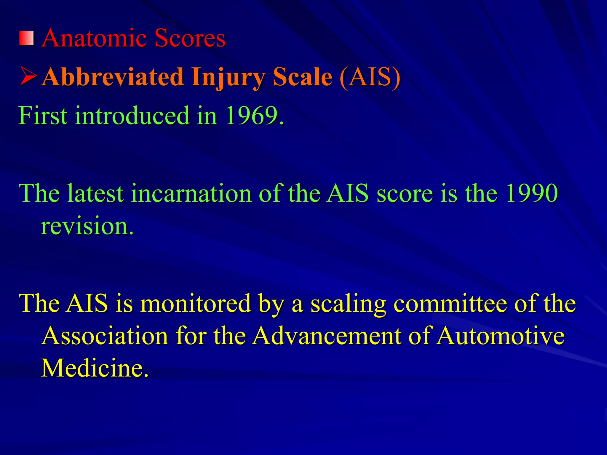 Trauma scoring systems | PDF
