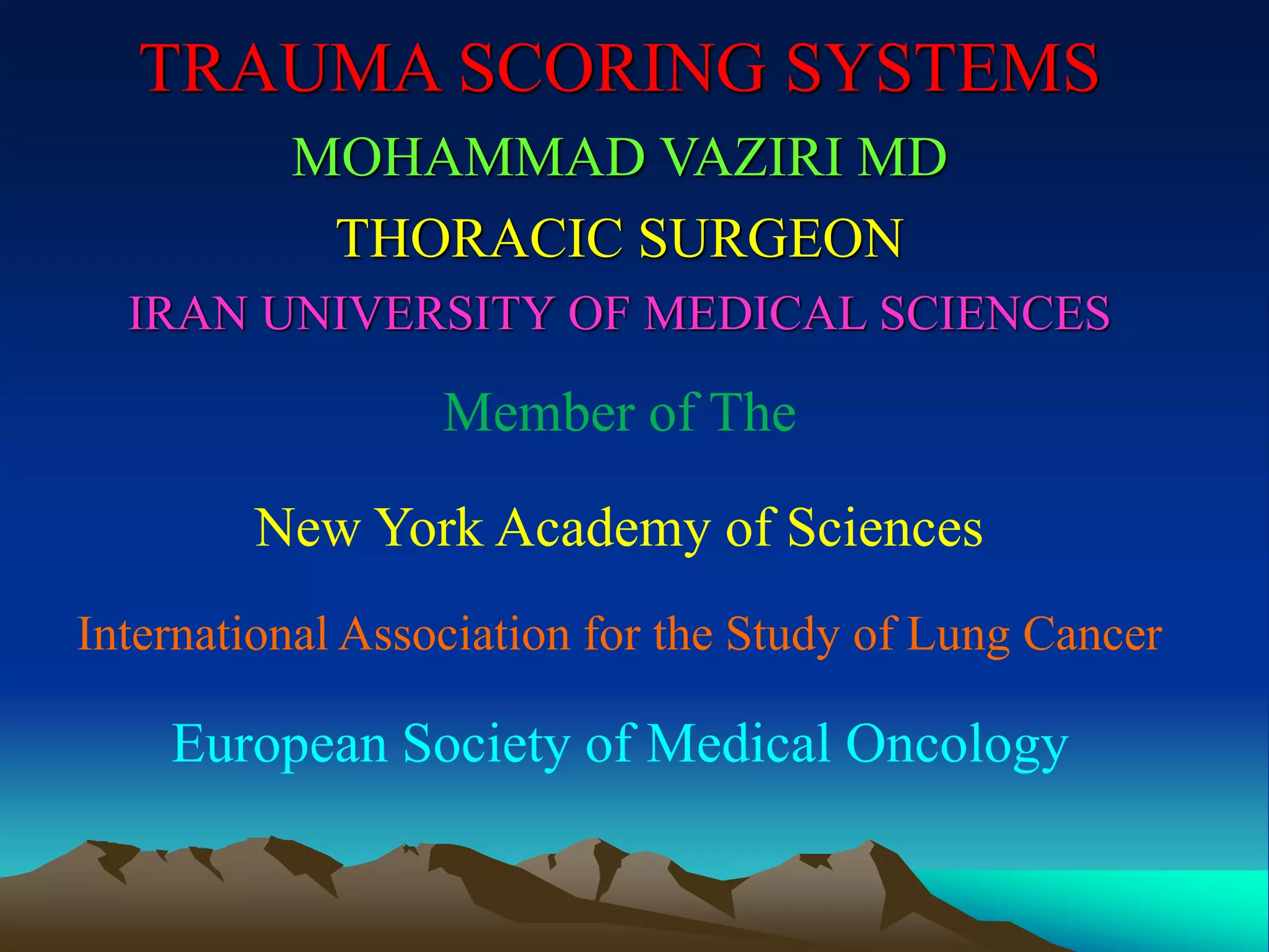 Trauma scoring systems | PDF
