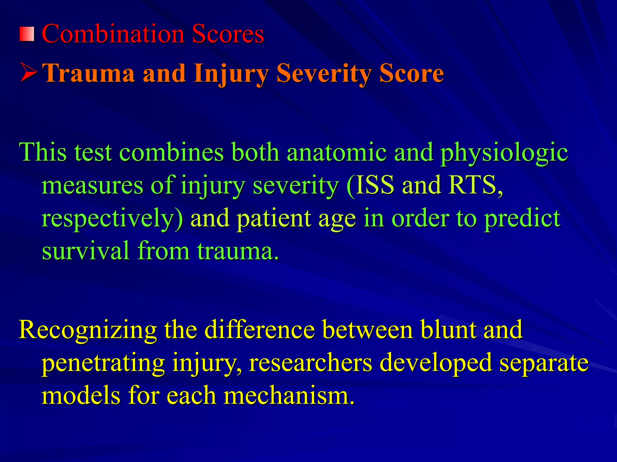 Trauma scoring systems | PDF