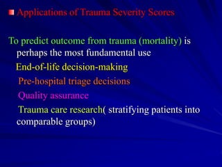 Trauma scoring systems | PDF