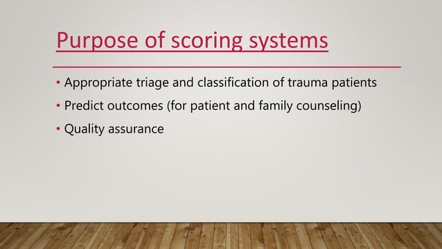 Trauma scoring systems | PPTX