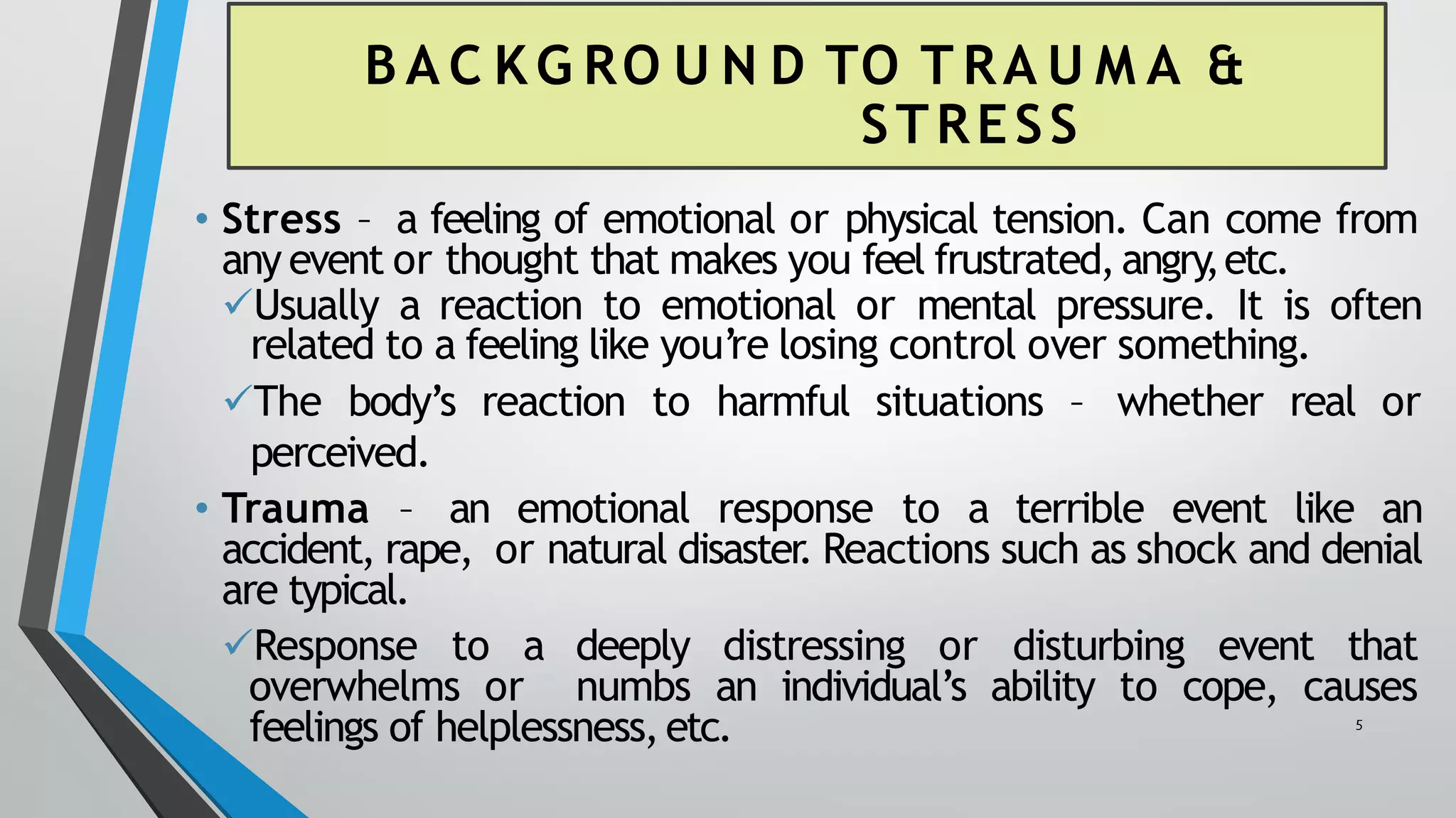 Trauma, Self Harm _ Stress Management | PDF
