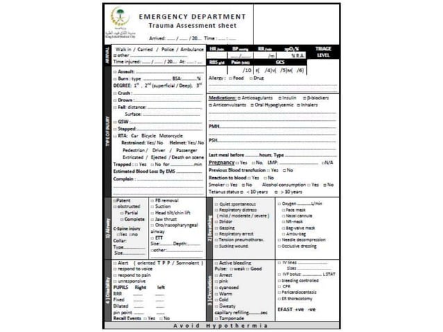 Trauma sheet project | PPTX