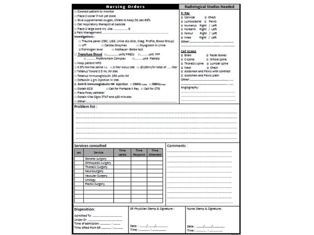 Trauma sheet project | PPTX