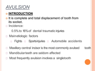 Traumatic injuries in pediatric dentistry | PPTX