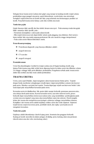 TRAUMA SISTEM PERKEMIHAN | DOCX