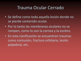 Traumas oculares | PPTX