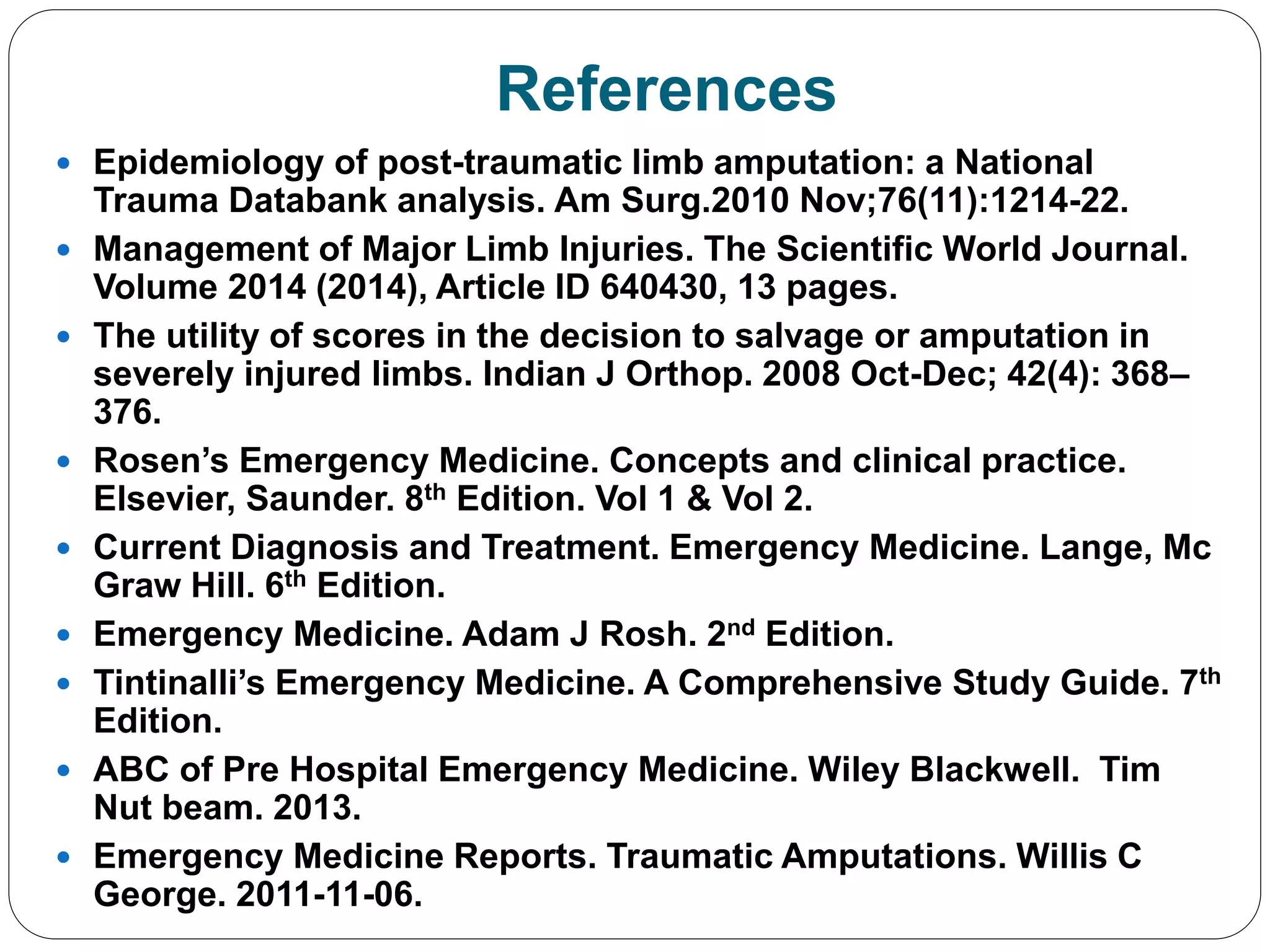 Traumatic amputations | PPTX