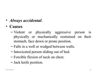 Traumatic and sexual asphyxia Forensic Medicine | PPTX