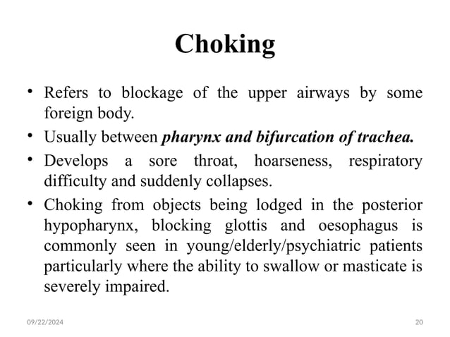 Traumatic and sexual asphyxia Forensic Medicine | PPTX