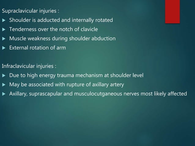 Traumatic brachial plexus injury | PPTX | Death, Injury, or Military Conflict | Sensitive Topics
