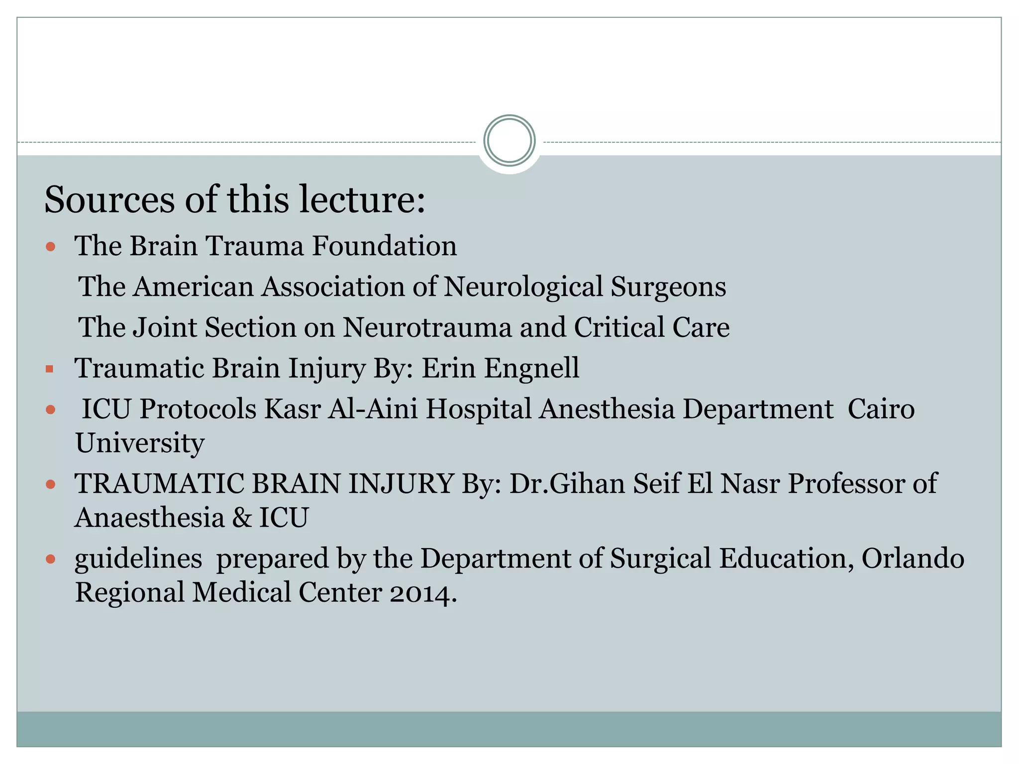 Traumatic brain injury | PPTX