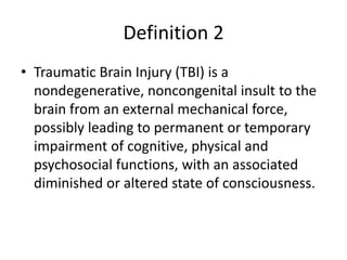 Traumatic brain injury 2018 | PPTX