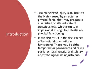 TRAUMATIC BRAIN INJURY | PPTX