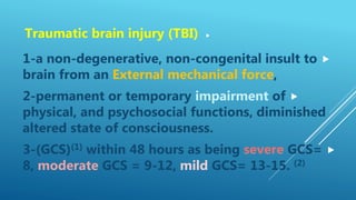 Traumatic brain injury lecture g | PPT