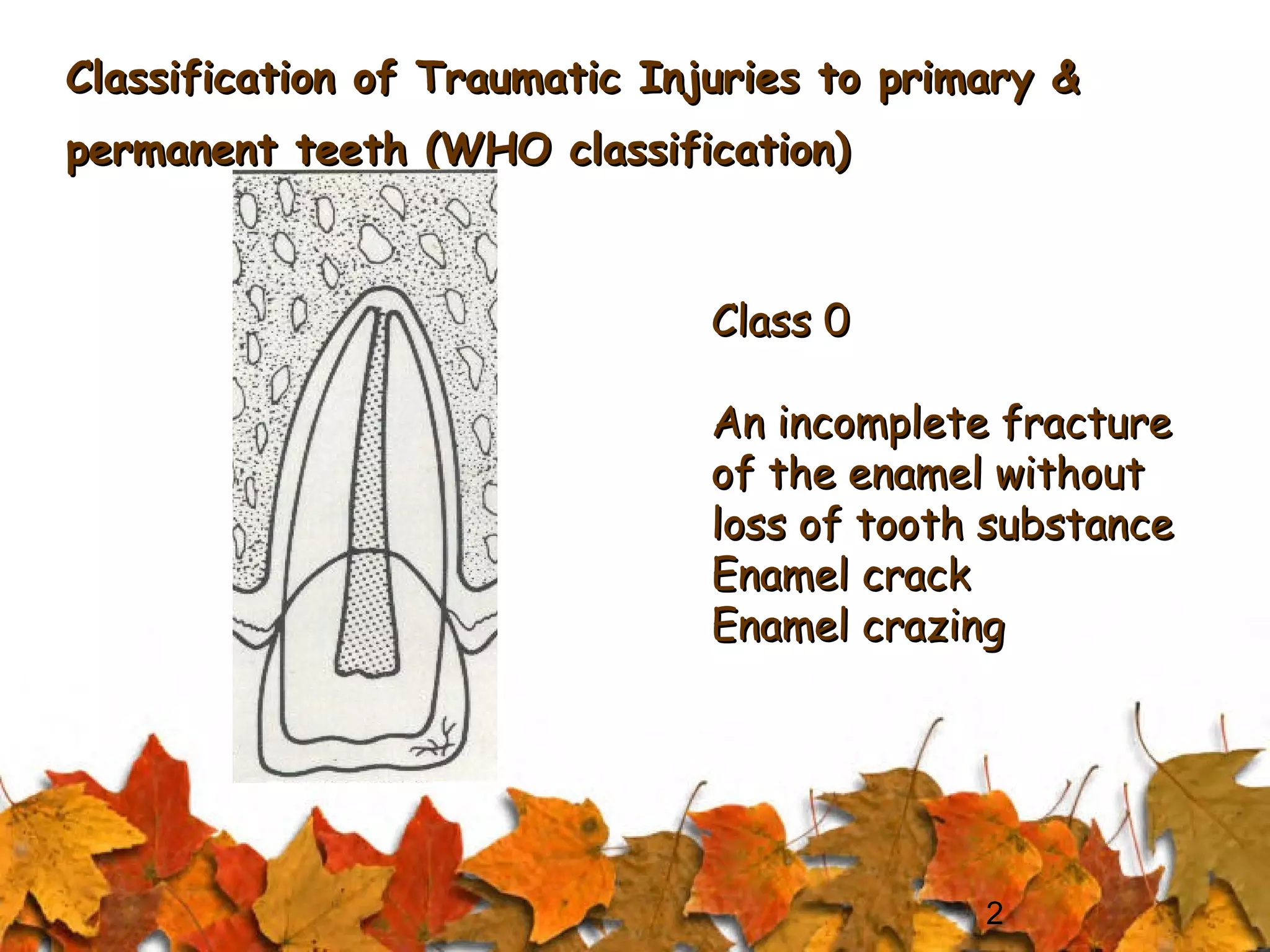 Classification of traumatic Injuries to anterior teeth of children | PPT