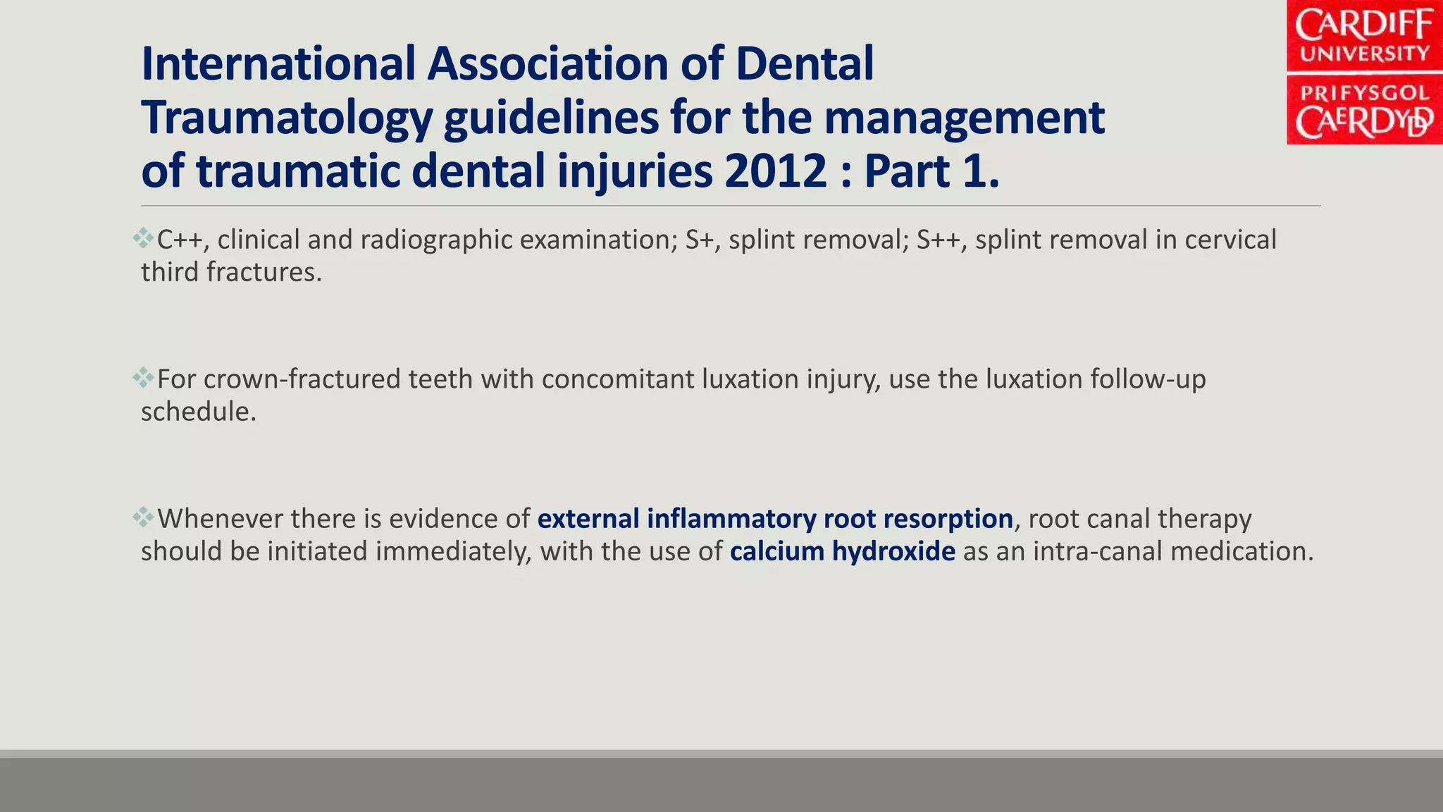 Traumatic dental injuries | PPTX