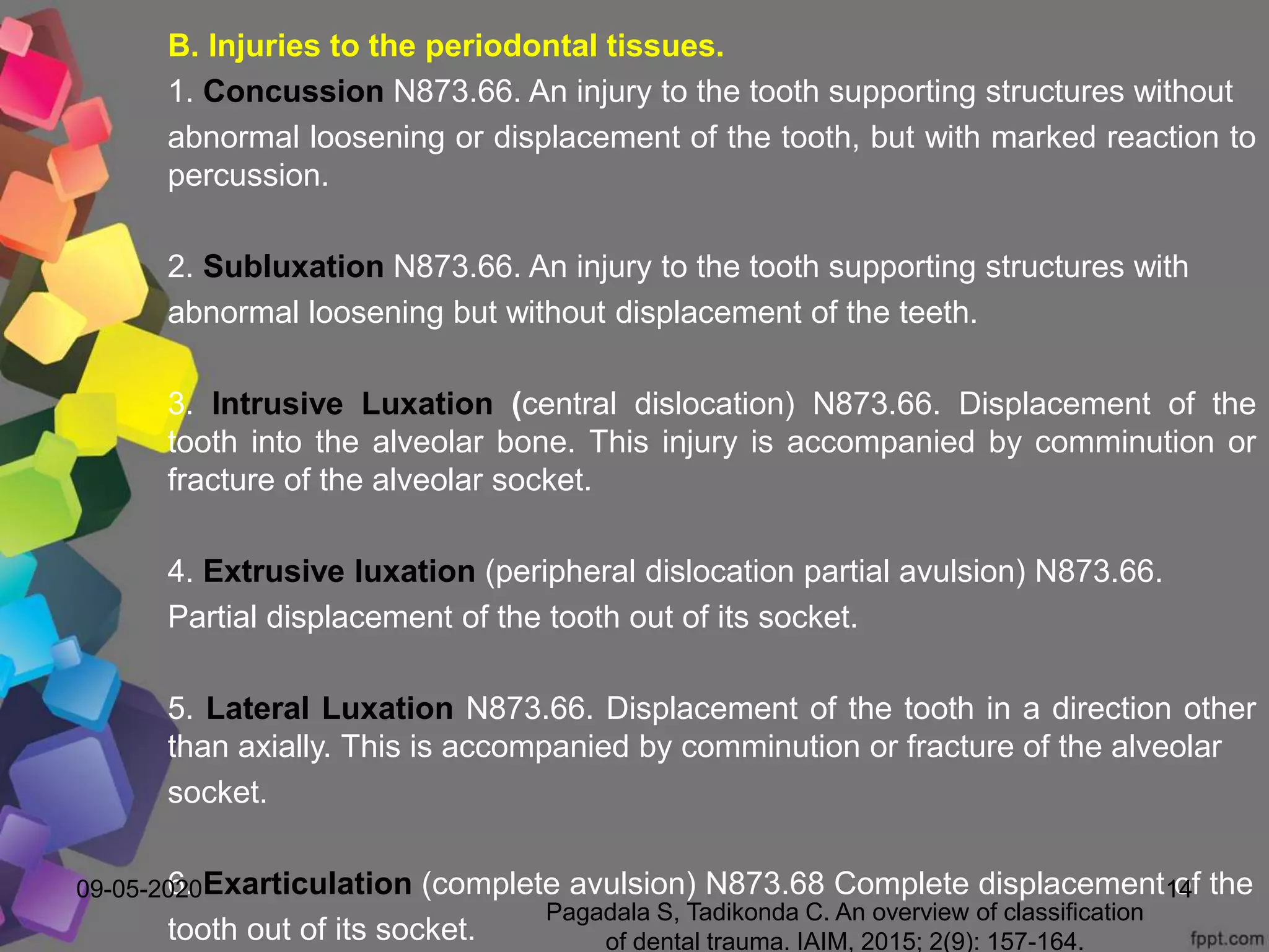Traumatic Dental Injuries to Permanent Teeth | PPT