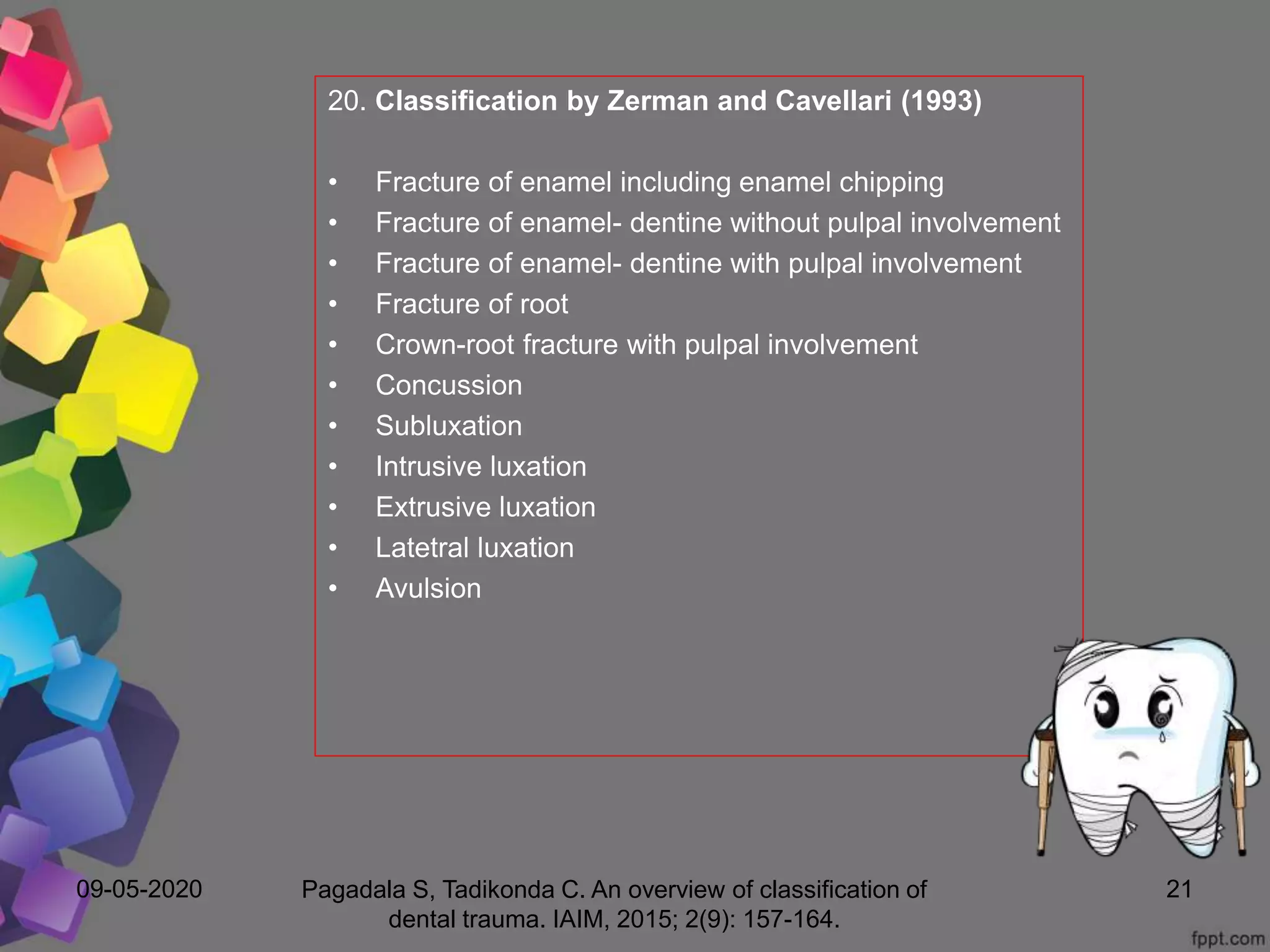 Traumatic Dental Injuries to Permanent Teeth | PPT