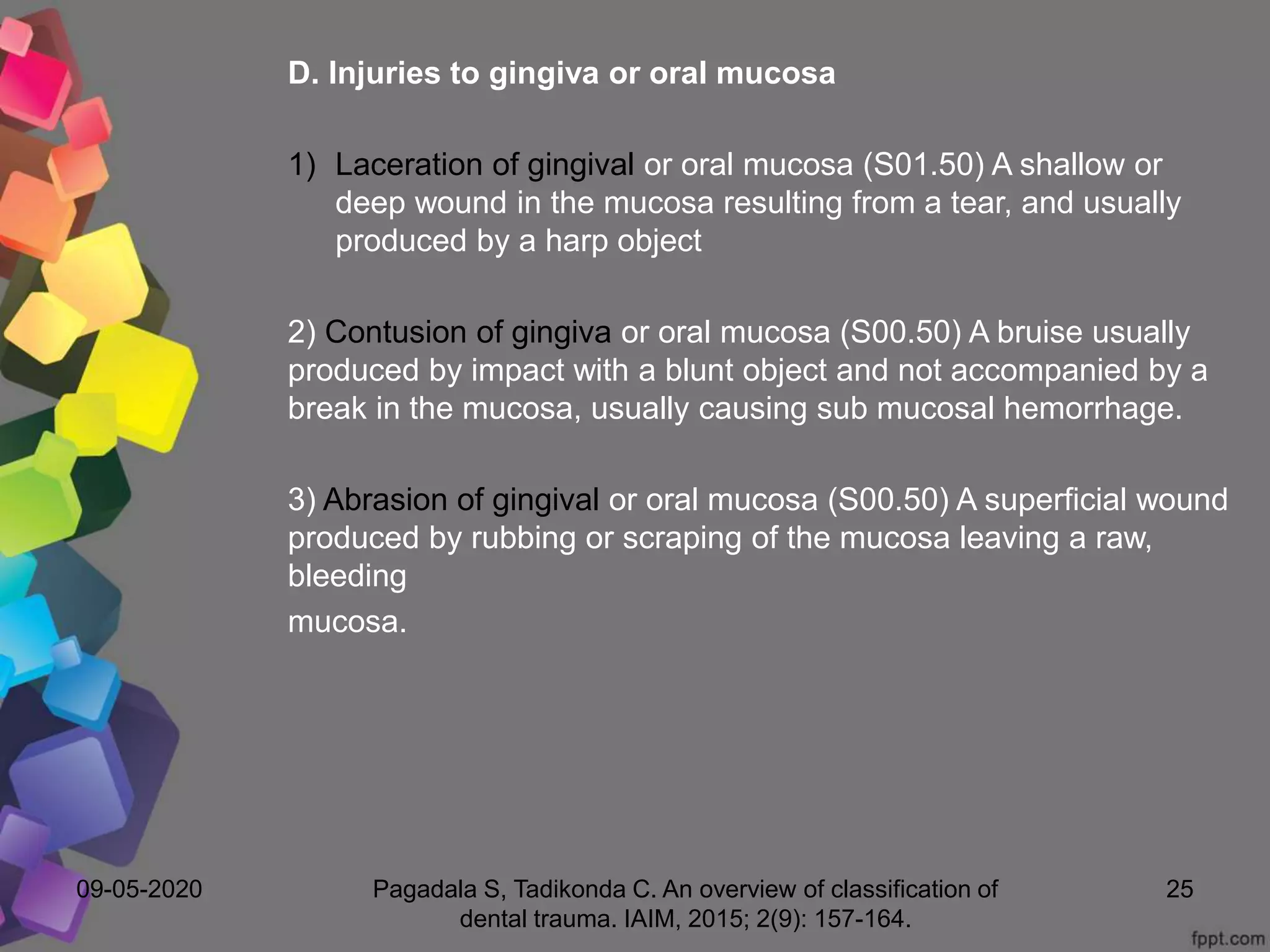 Traumatic Dental Injuries to Permanent Teeth | PPT