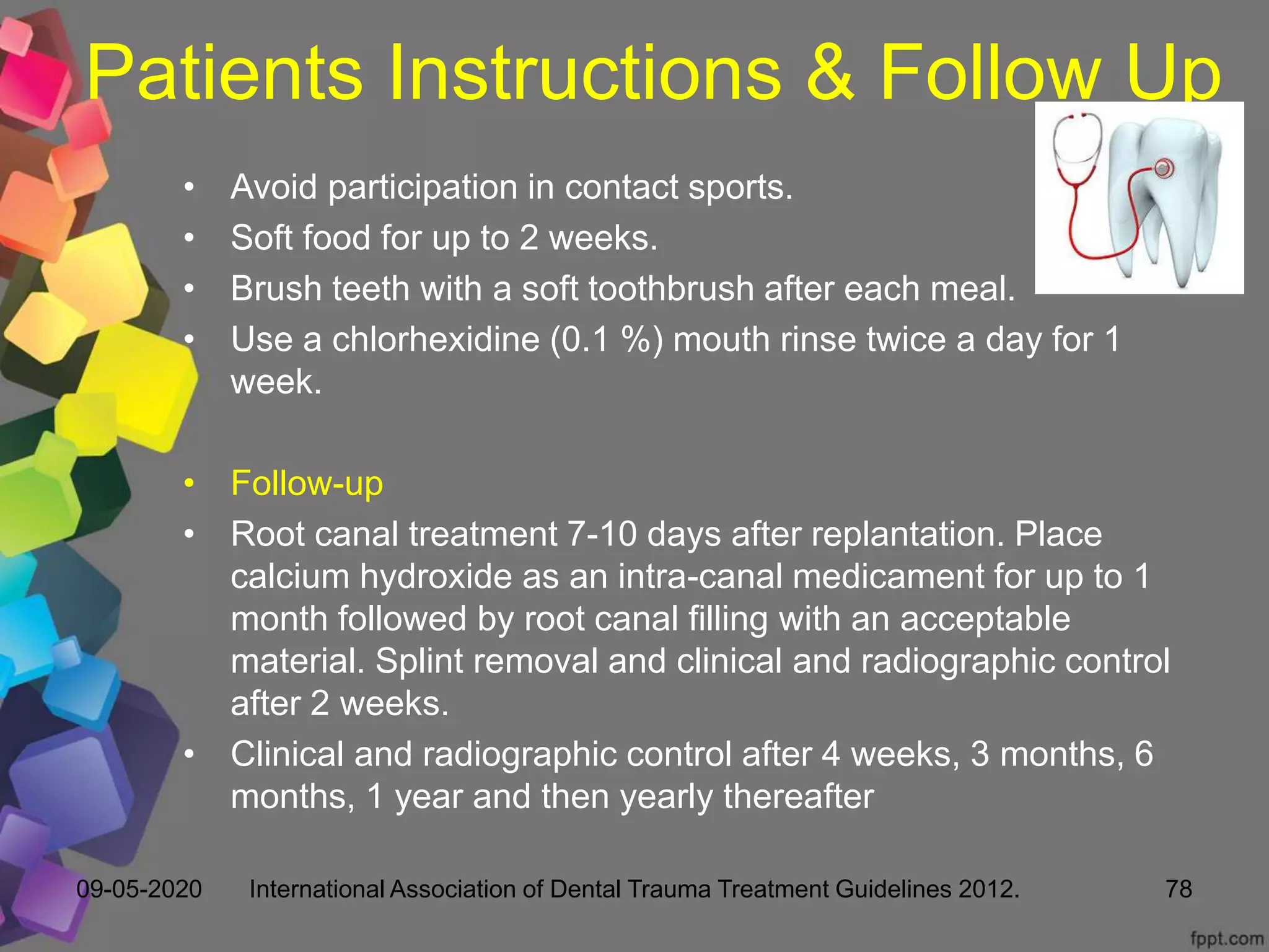 Traumatic Dental Injuries to Permanent Teeth | PPT