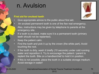 Traumatic Dental Injuries to Permanent Teeth | PPT