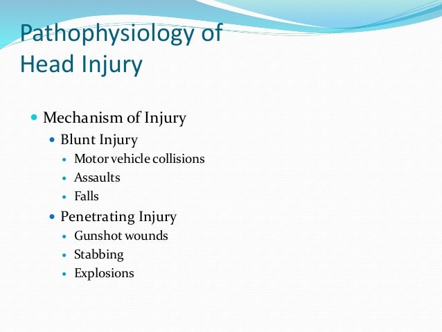 Traumatic head injury