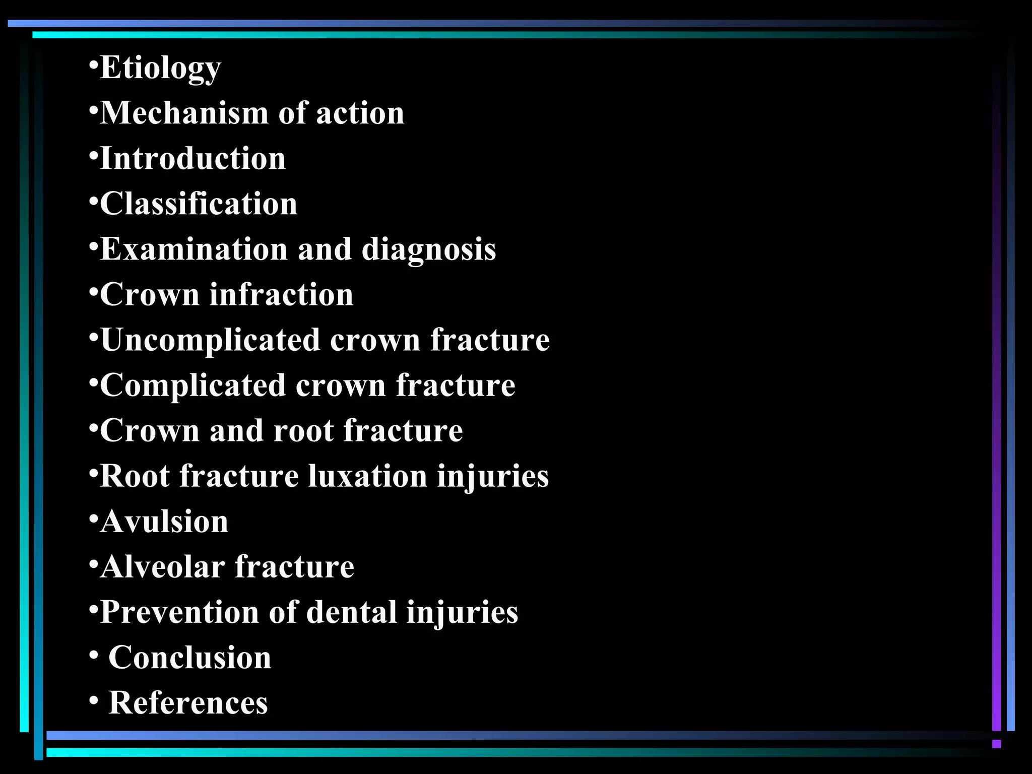 Traumatic injuries of teeth /certified fixed orthodontic courses by ...