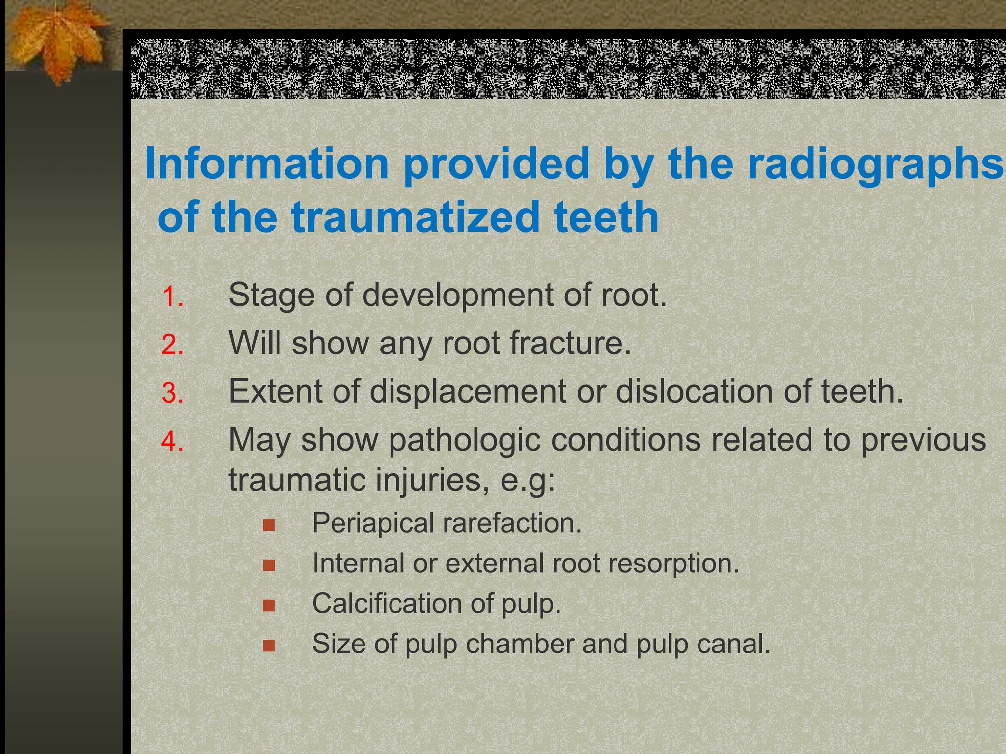 Traumatic injuries of the teeth PAEDIATRIC DENTISTRY | PPT