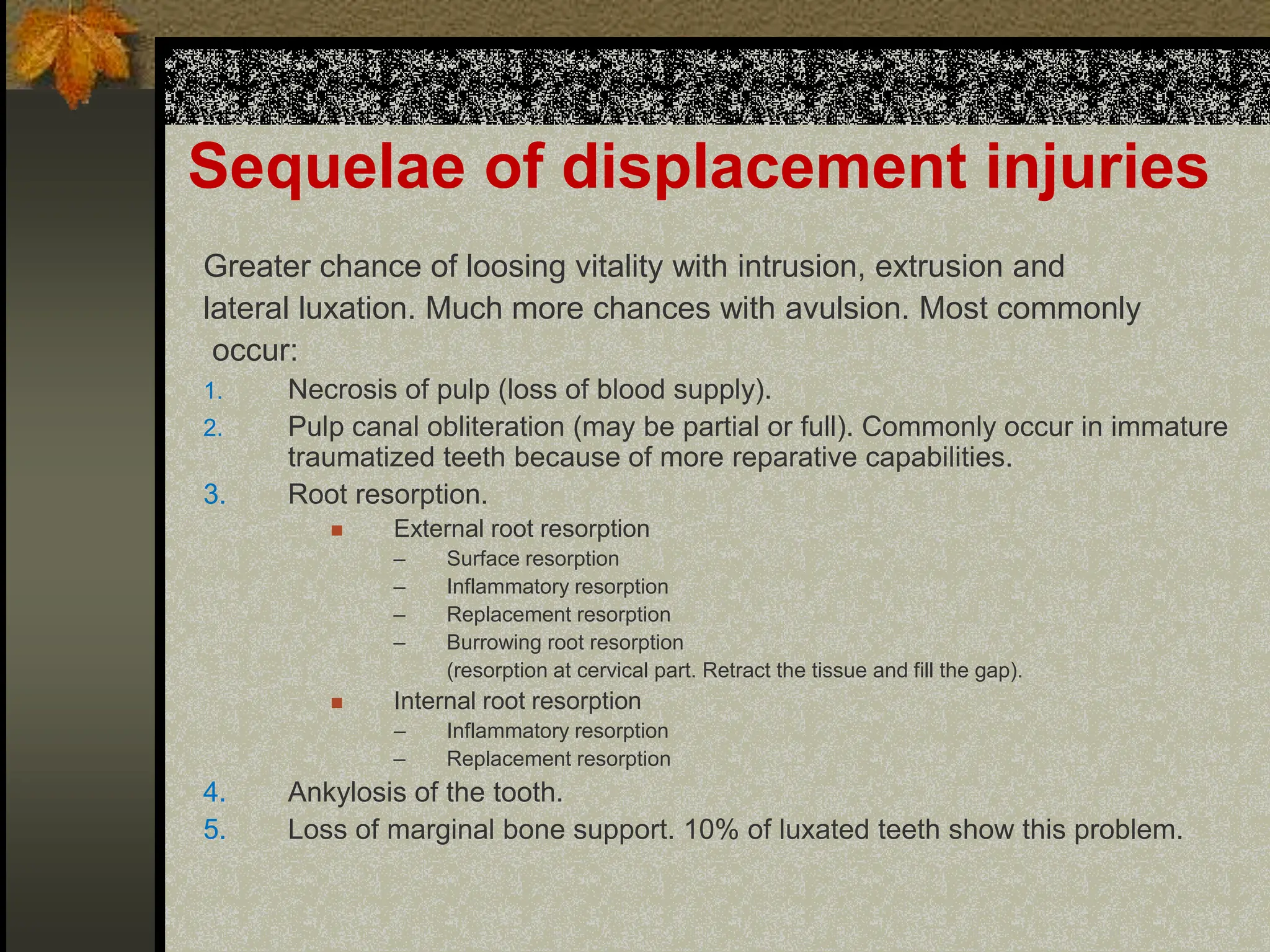 Traumatic injuries of the teeth PAEDIATRIC DENTISTRY | PPT
