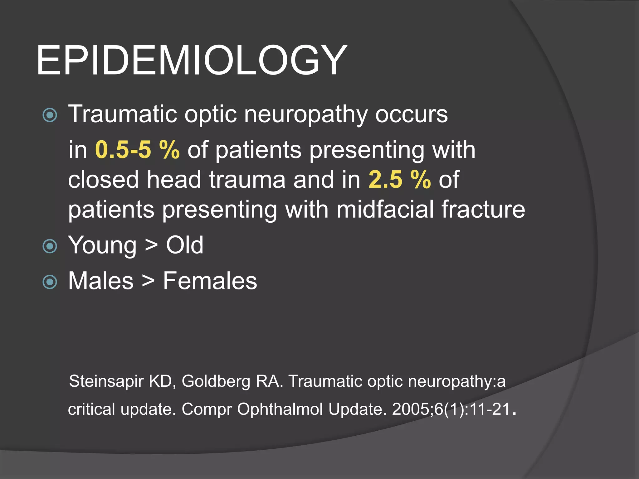 Traumatic optic neuropathy | PPTX