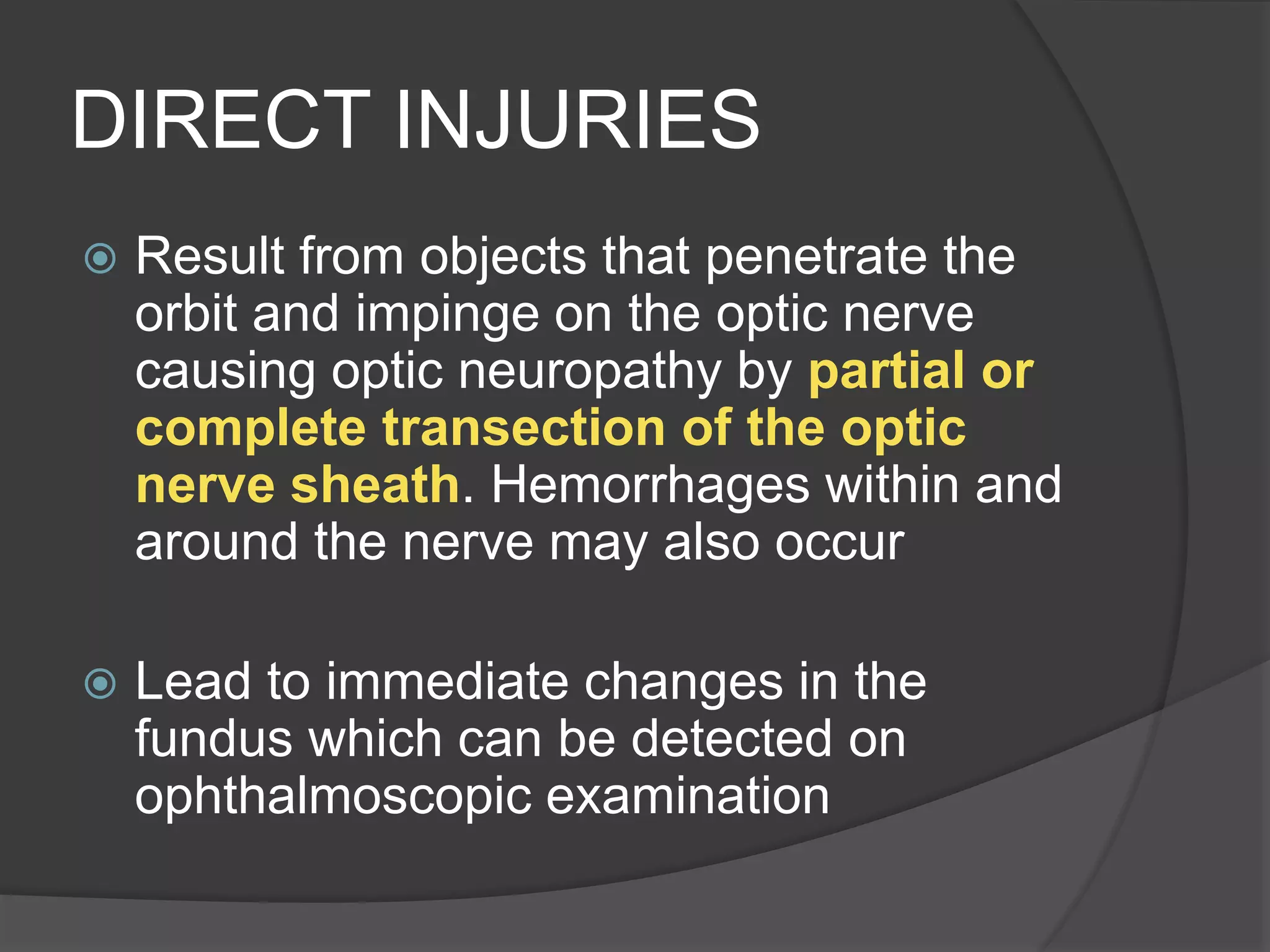 Traumatic optic neuropathy | PPTX