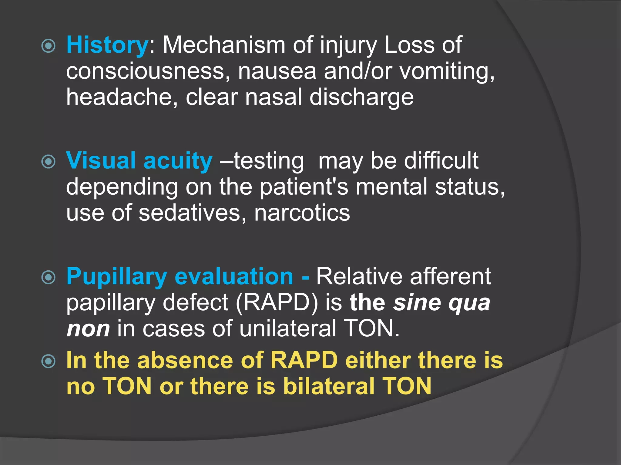 Traumatic optic neuropathy | PPTX