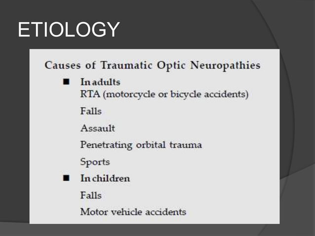 Traumatic optic neuropathy | PPTX