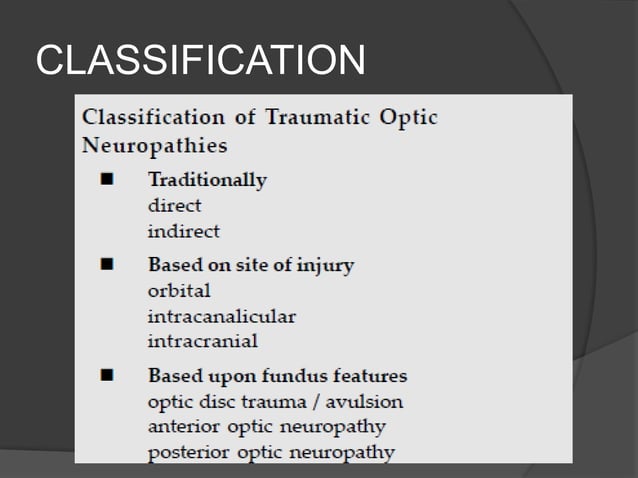 Traumatic optic neuropathy | PPTX