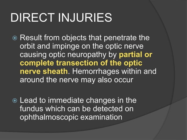 Traumatic optic neuropathy | PPTX