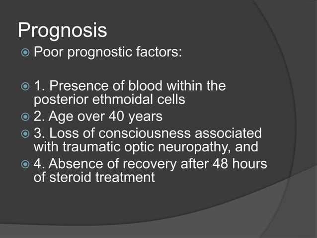 Traumatic optic neuropathy | PPTX