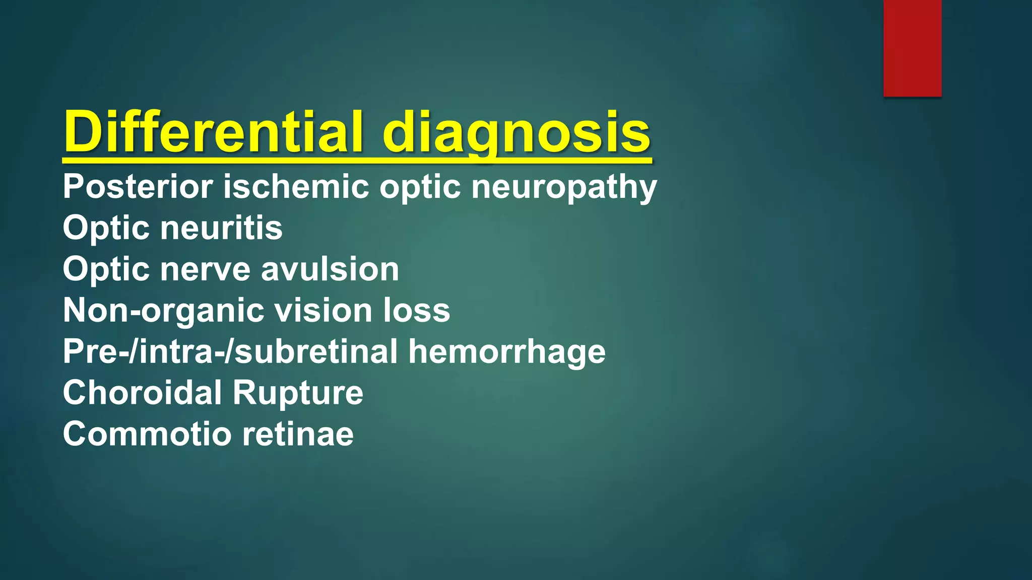 Traumatic optic neuropathy | PPTX