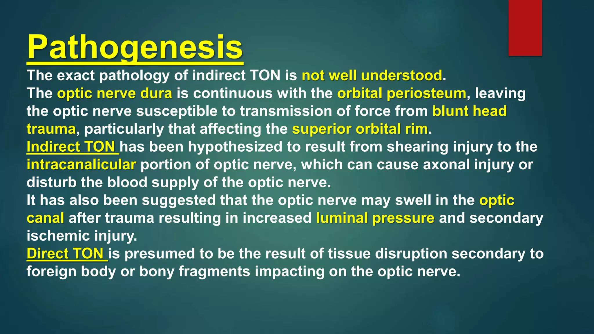 Traumatic optic neuropathy | PPTX