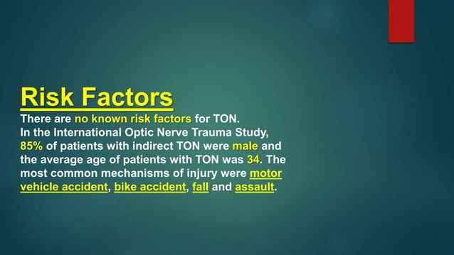 Traumatic optic neuropathy | PPTX