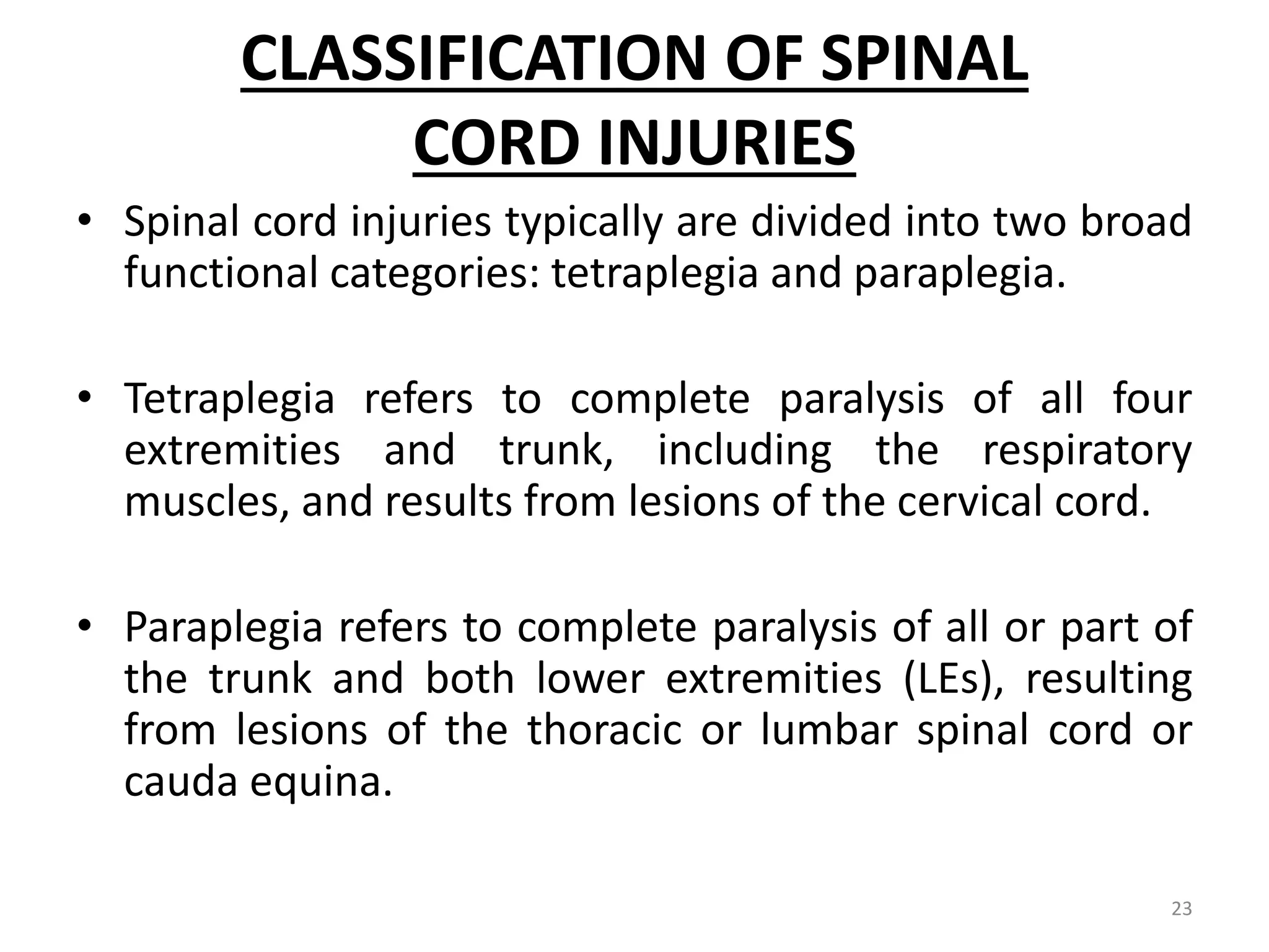 Traumatic spinal cord injury | PPTX