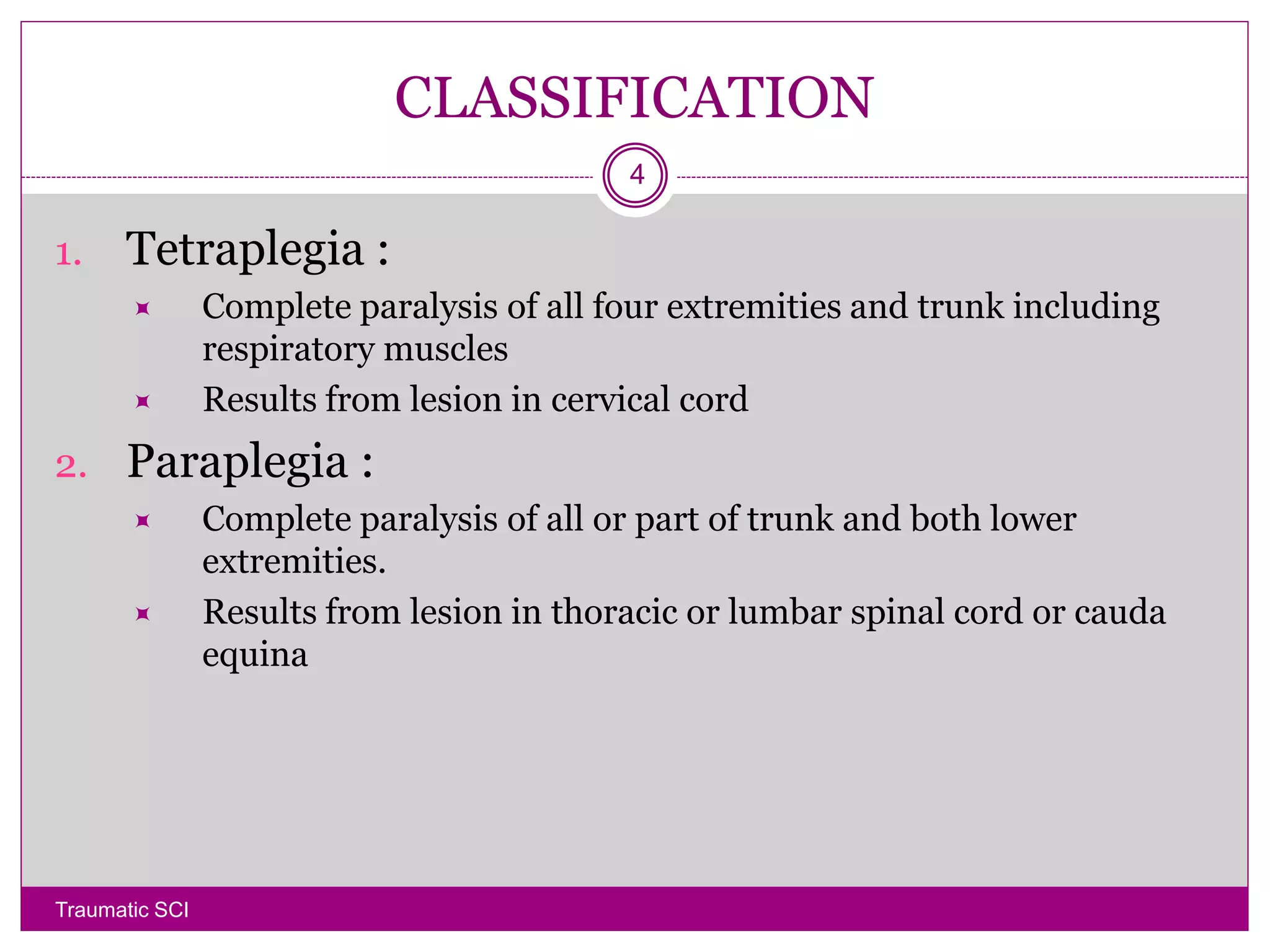 Traumatic spinal cord injury | PPT
