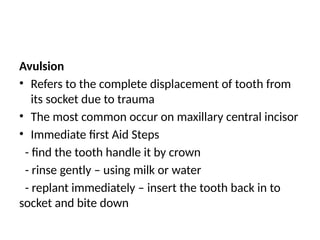 Traumatic tooth injury.pptxggghhhhhhgffggg | PPTX