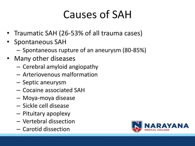 Traumatic Vs Spontaneous Subarachnoid Hemorrhage (SAH) | PPTX