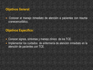 Traumatismo craneoencefalico | PPTX