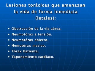 Traumatismo toracico complejo | PPT