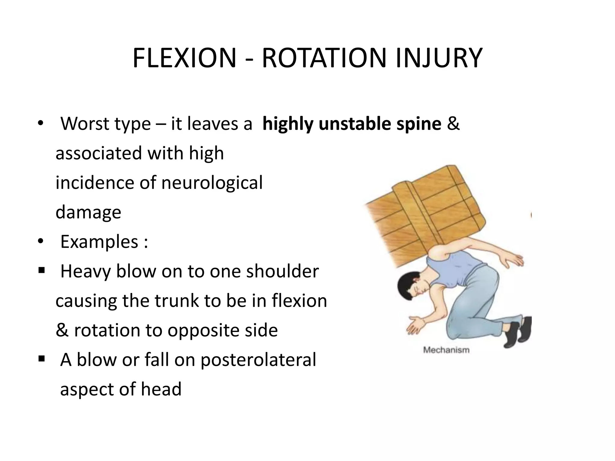 Trauma to cervical spine & thoracolumbar spine - Anatomy, Mechanism ...