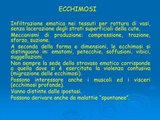 Traumatologia - MEDICINA LEGALE | PPT