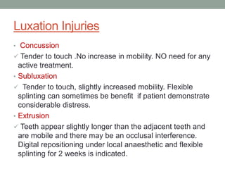 Trauma To The Permanent Maxillary Incisors In The Mixed Dentition And ...